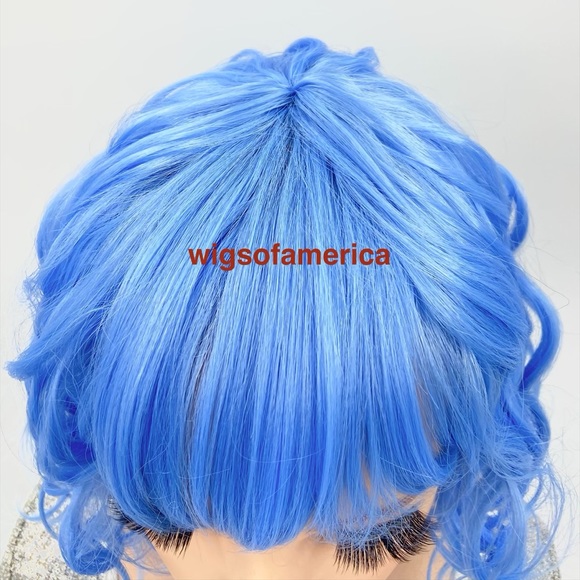 Hair | Blue Wig Curly With Bangs | Poshmark